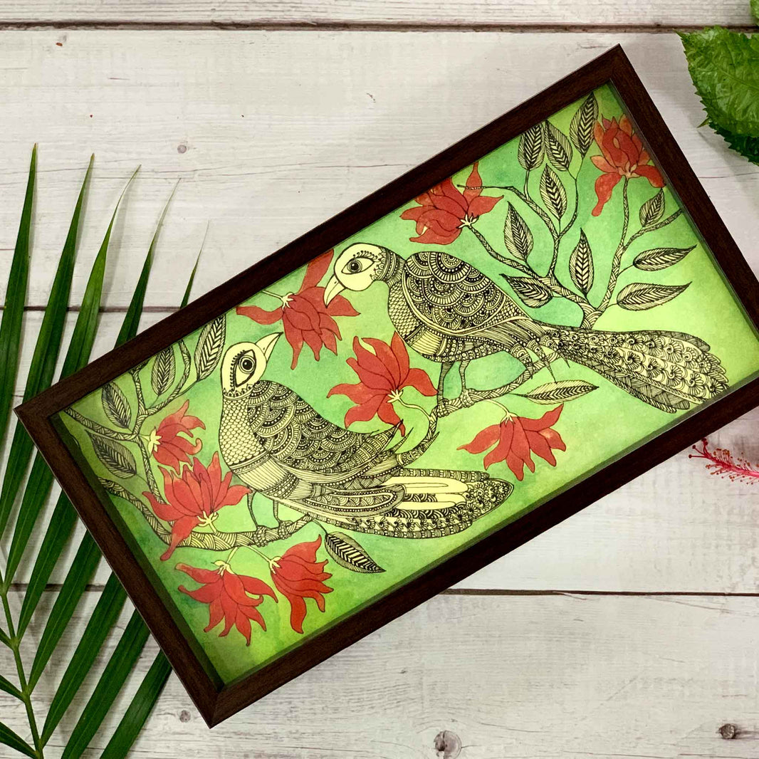 Flame of the Forest - Rectangular Wooden Tray